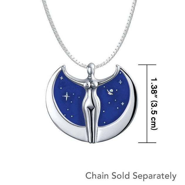 Oberon Zell Astra Star Goddess Sterling Silver Pendant with Enamel TP3