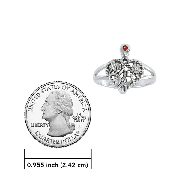 Cimaruta Witch, an iconic wander ~ Sterling Silver Ring with Gemstone