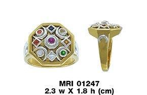 Chandra Moon Silver and Gold Accent Ring MRI1247