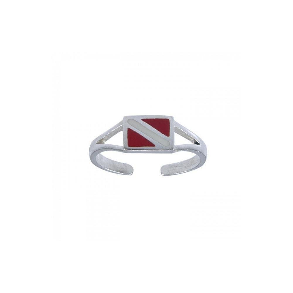 Wear your diving symbol ~ Sterling Silver Jewelry Dive Flag Toe Ring ...